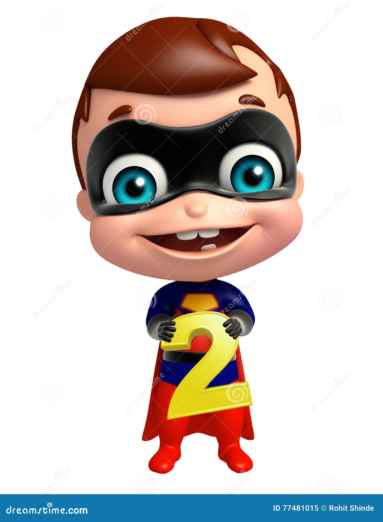 Cute Superbaby with 2 Digit Stock Illustration - Illustration of heroic ...