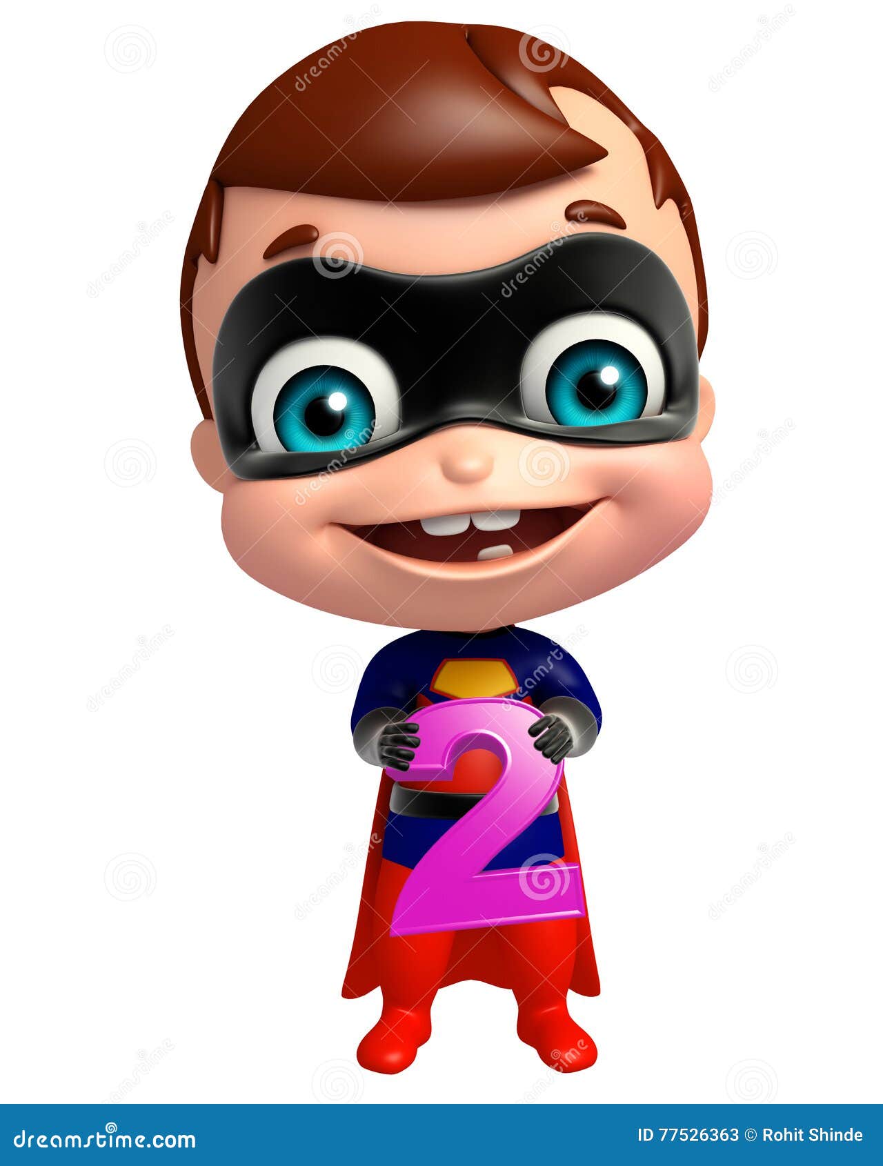 Cute Superbaby with 2 Digit Stock Illustration - Illustration of suit ...