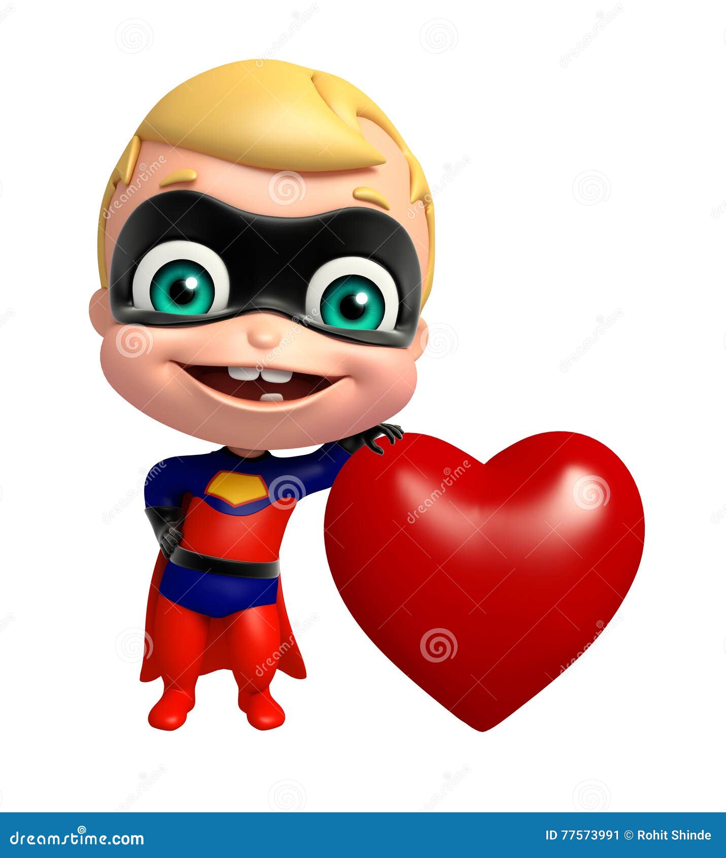 Cute superbaby with Heart stock illustration. Illustration of tough ...