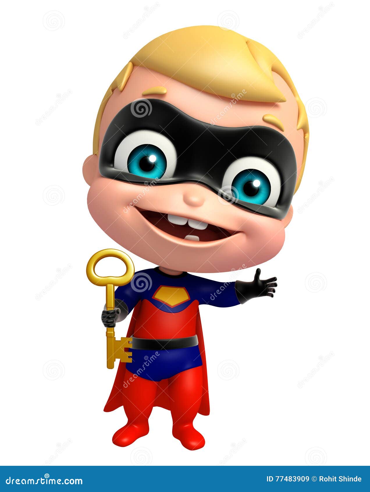 Cute superbaby with Key stock illustration. Illustration of amazing ...