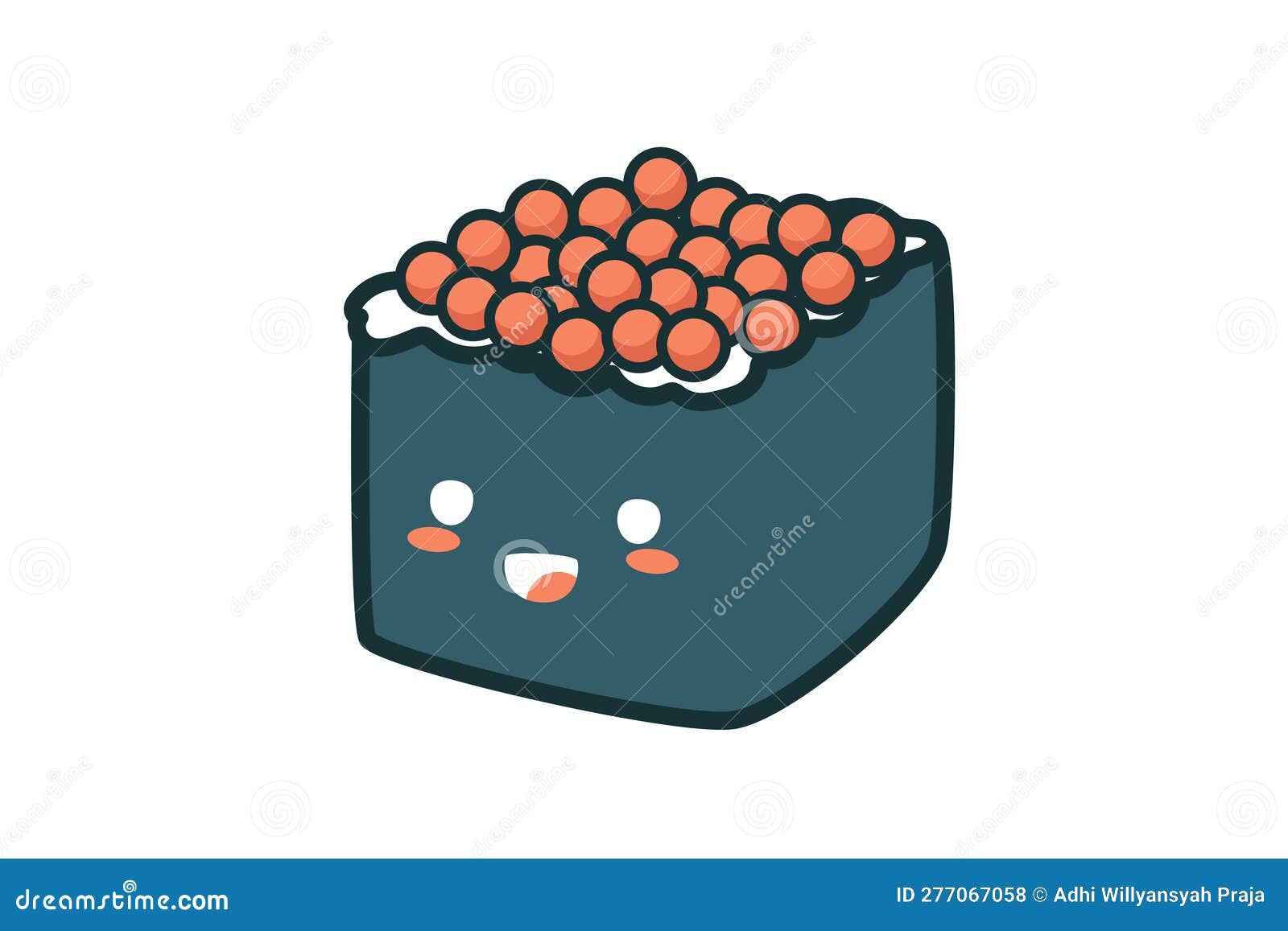 Cute Sushi Vector Illustration Stock Illustration - Illustration of ...