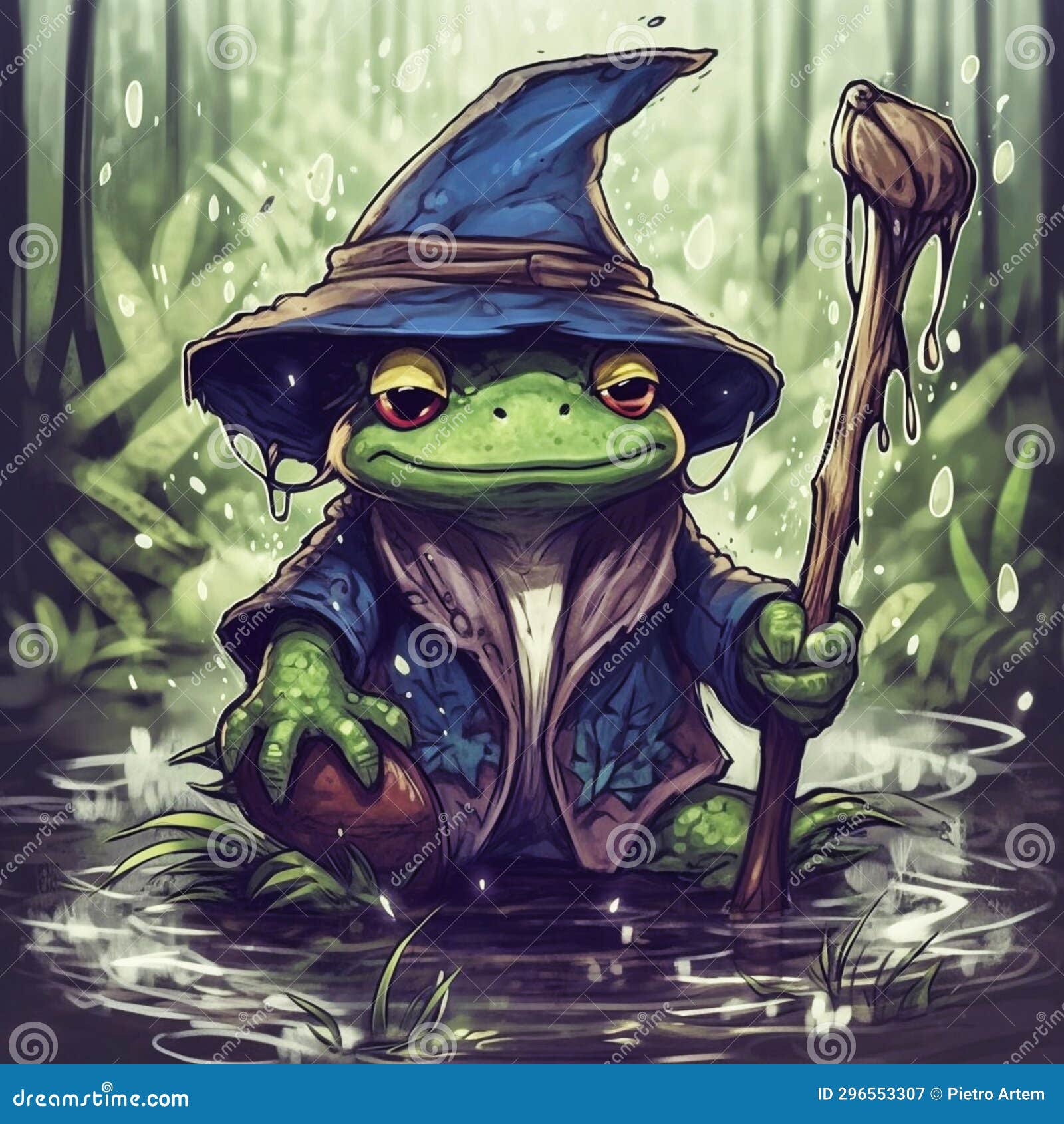 Cute Swamp Mage Frog, in the Middle of the Swamp Stock Image - Image of ...