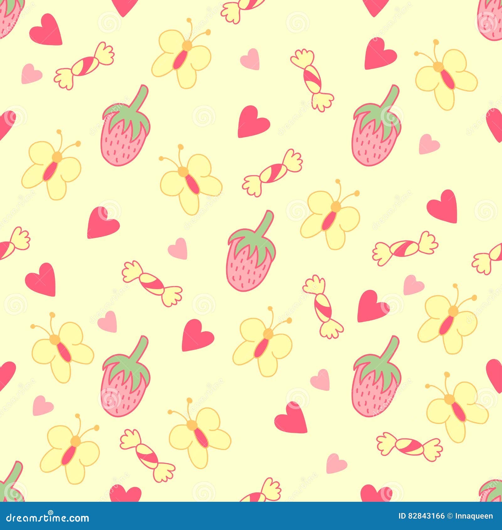 Cute and Sweet Background. Seamless Pattern Stock Illustration ...