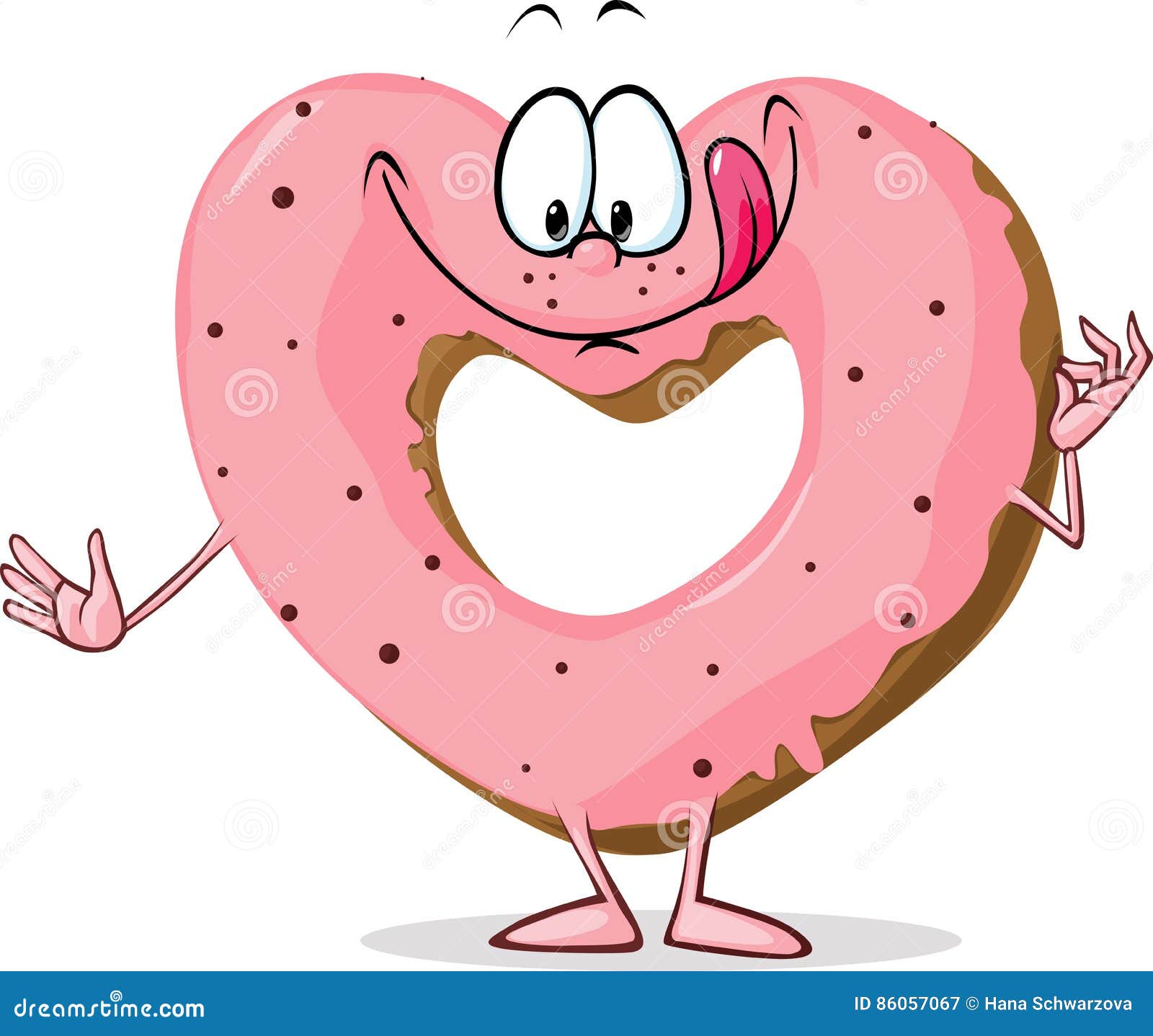 Cute Sweet Donut Heart Shaped - Vector Stock Vector - Illustration of ...