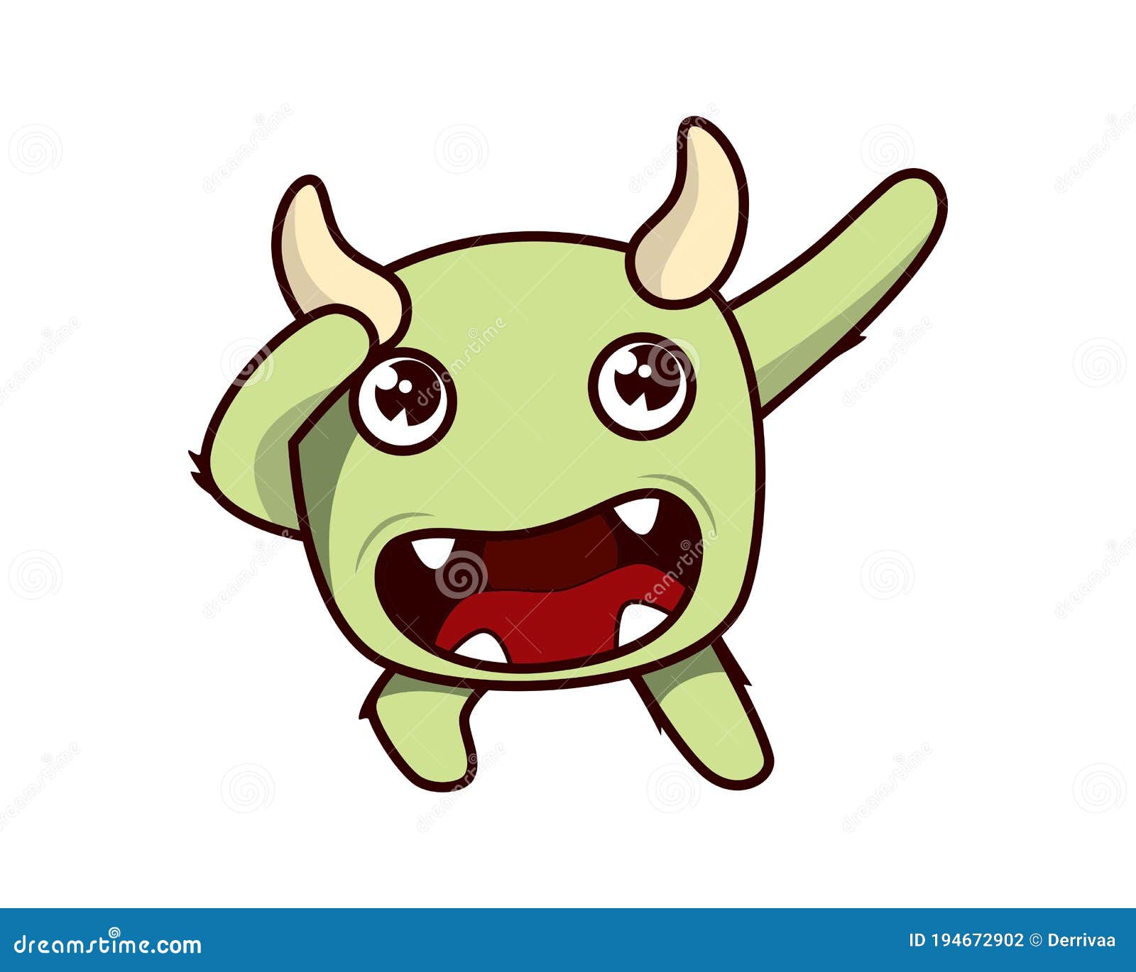 Cute and Sweet Monster Illustration Stock Vector - Illustration of ...