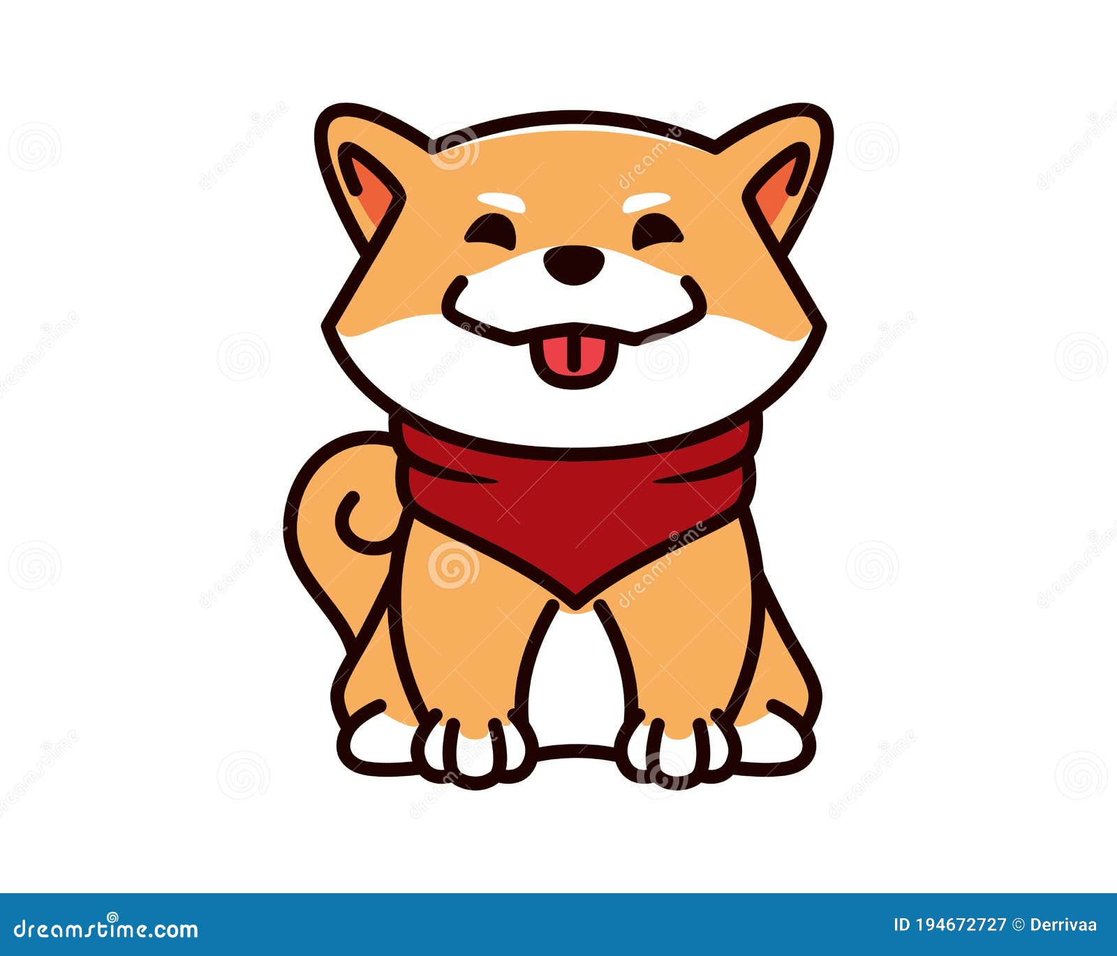 Cute and Sweet Shiba Inu with Smiling Expression Illustration Stock ...