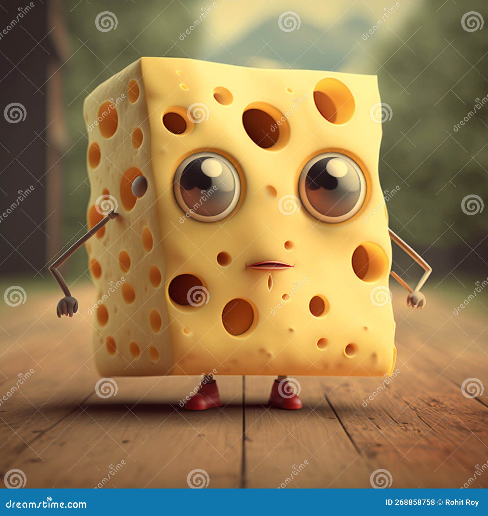 Cute Swiss Cheese Character Stock Illustration - Illustration of cheese ...