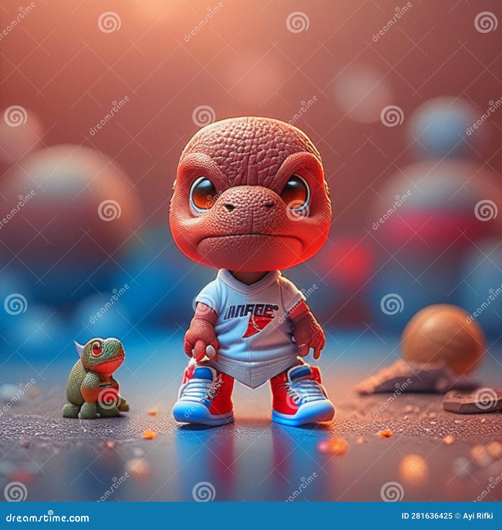 Cute T-rex As Basketball Player 3D Illustration Stock Illustration ...