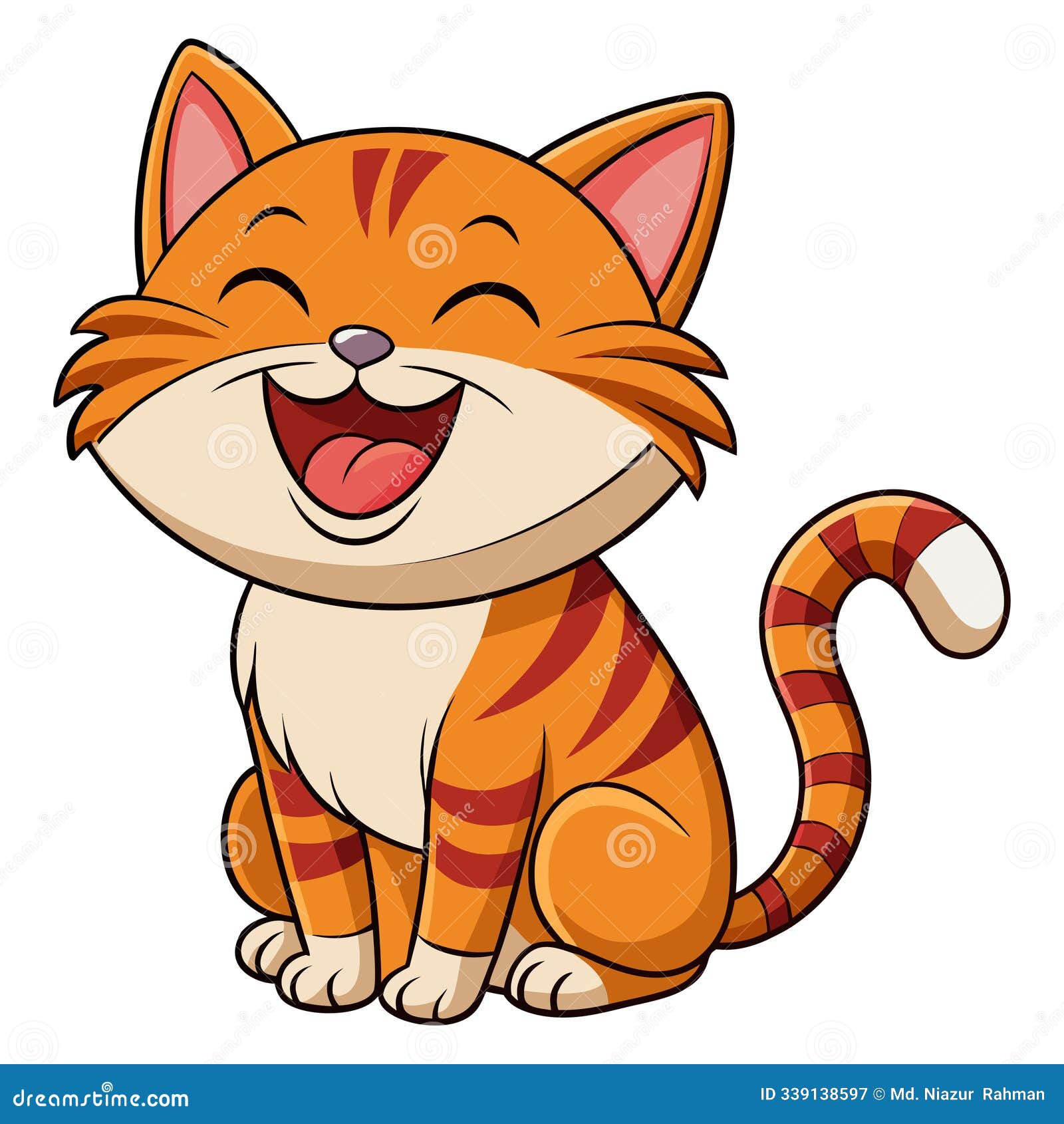 Cute Tabby Cat Vector Illustration Stock Vector - Illustration of happy ...
