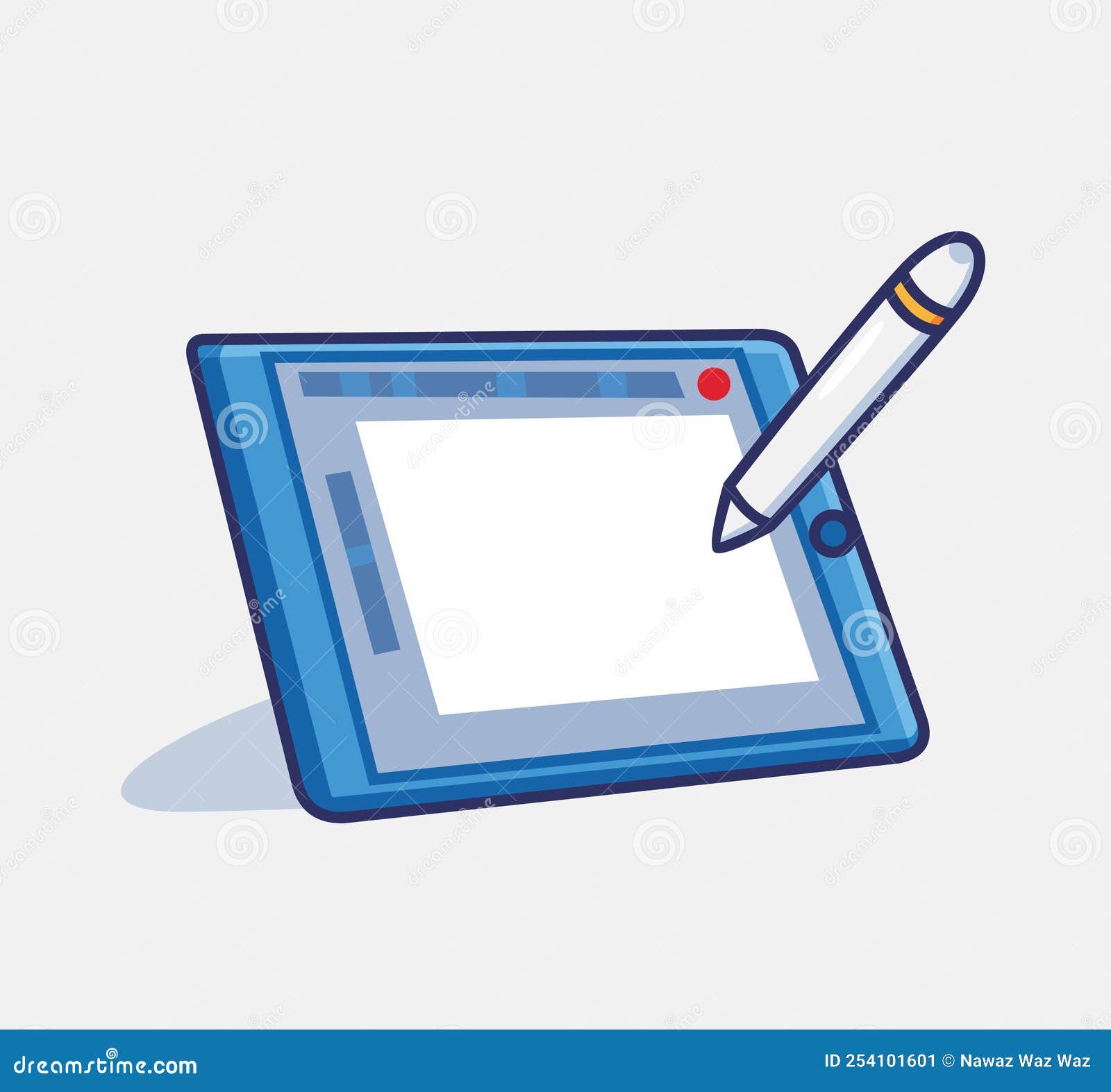 Cute tablet for drawing stock illustration. Illustration of blank ...