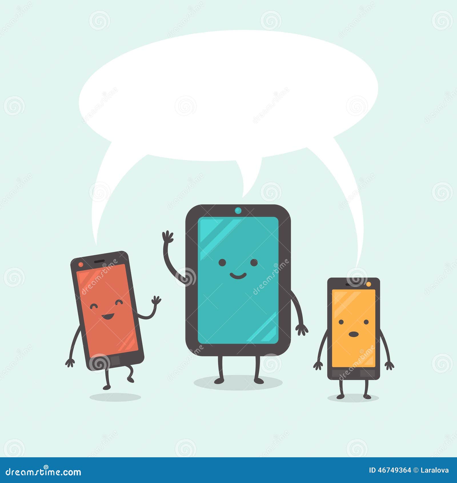 Cute Tablet Pc with Smartphones Stock Vector - Illustration of clipart ...