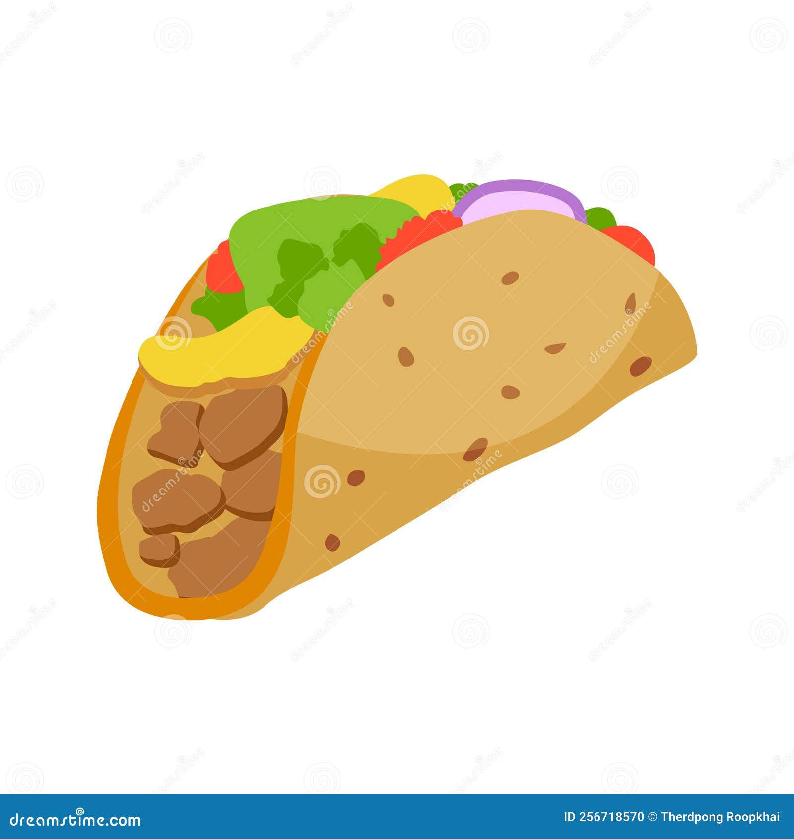 Cute of taco stock vector. Illustration of latin, draw - 256718570