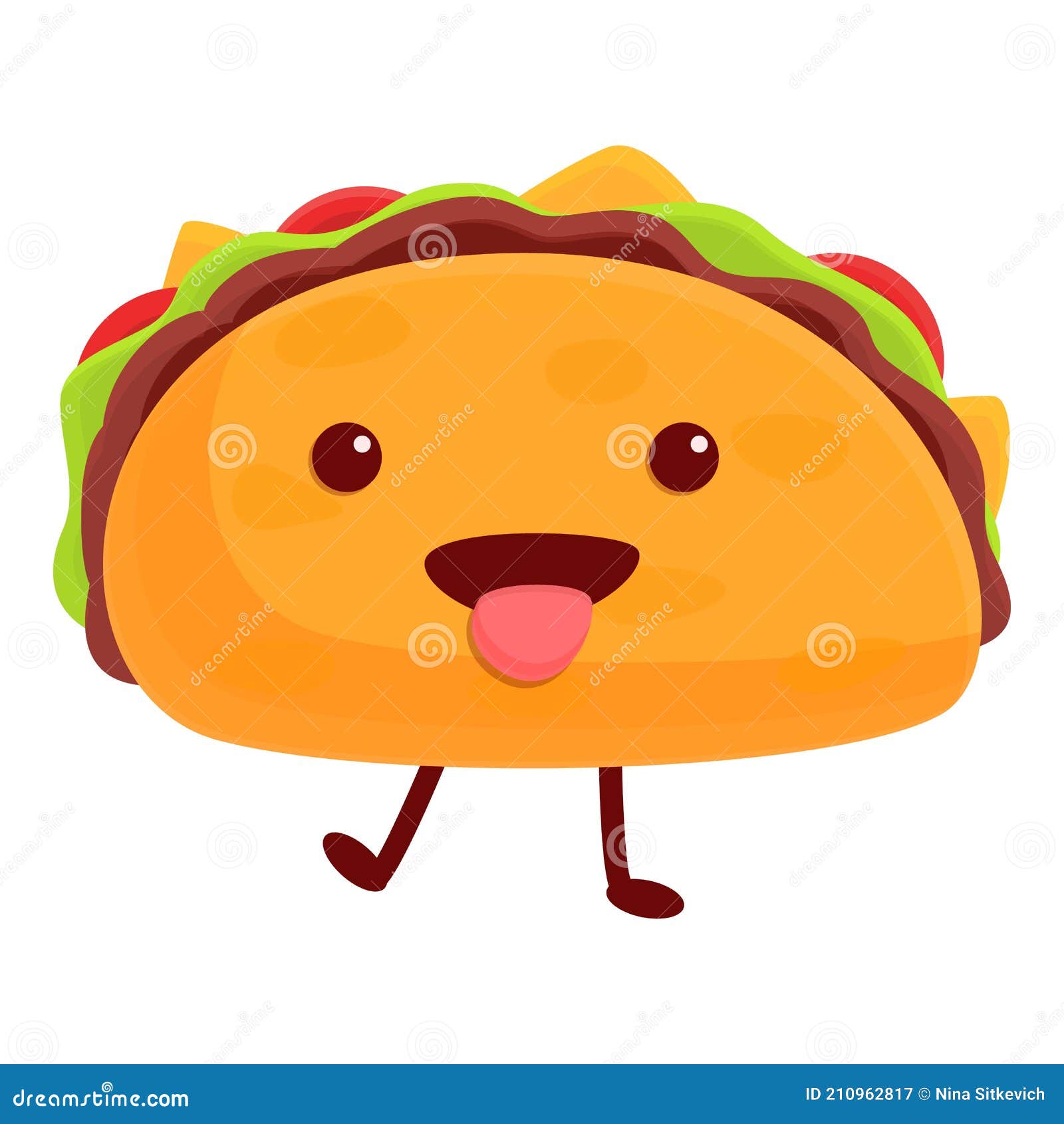 Cute Taco Cartoon Mascot Logo Cartoon Character Stock Image ...
