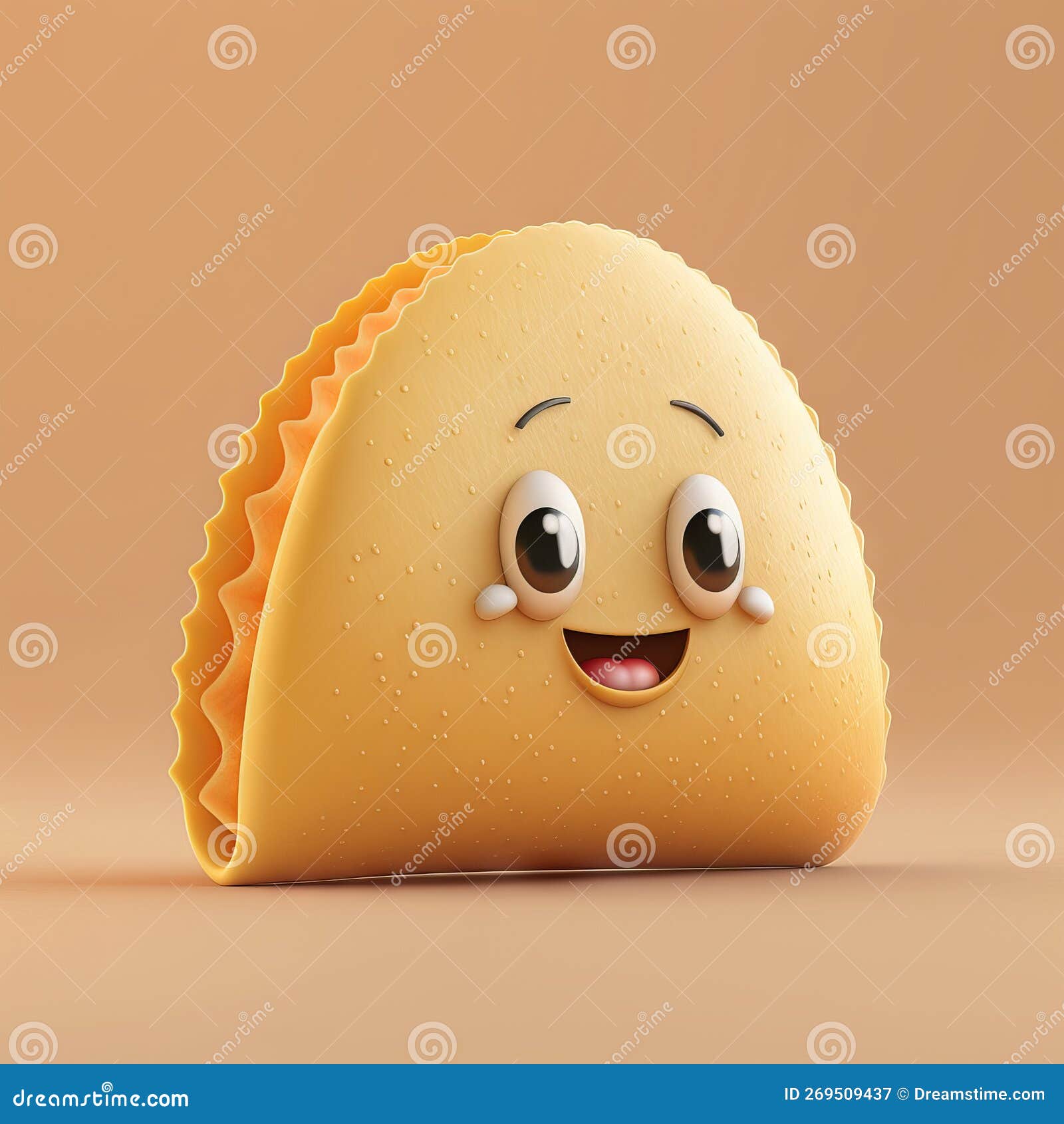 Cute Tacos Character Isolated on Empty Background. Happy Mascot Smiling ...