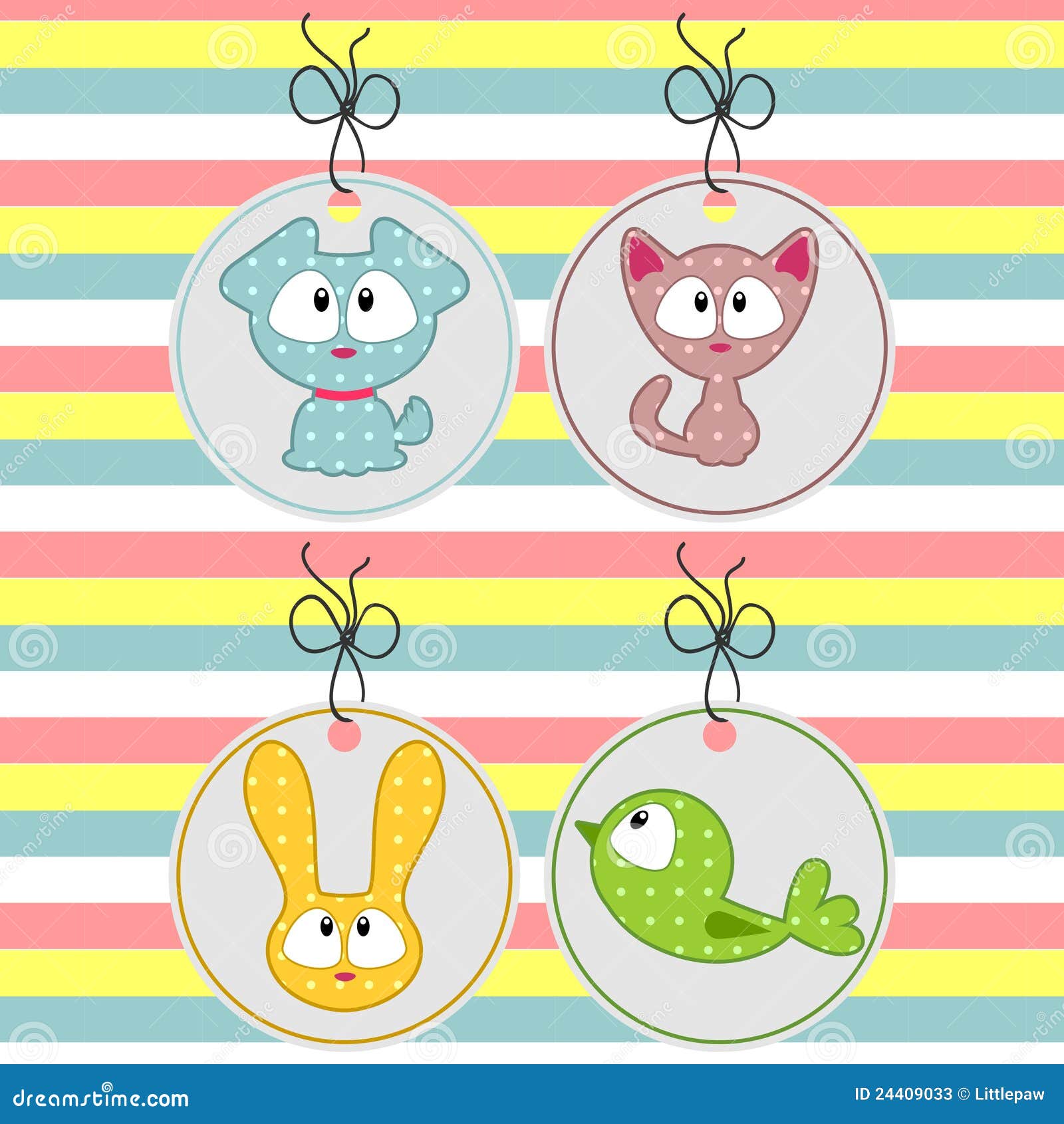 Cute tags baby animals stock vector. Illustration of design - 24409033