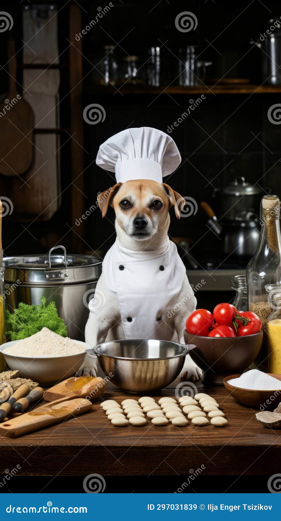 Cute and Talented Dog Chef Preparing Delicious and Nutritious Meals for ...