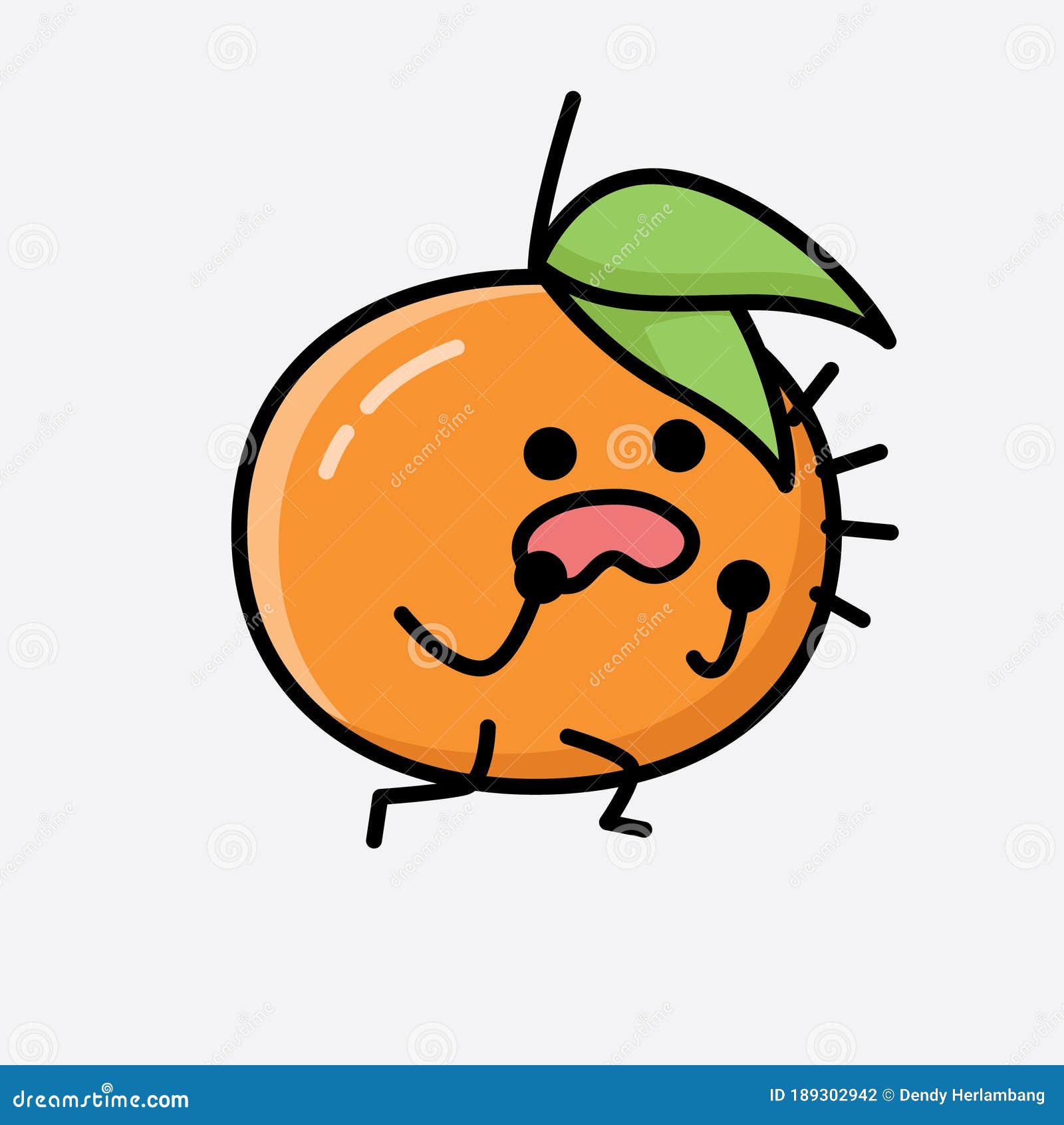 Cute Tangerine Fruit Mascot Vector Character Stock Vector ...