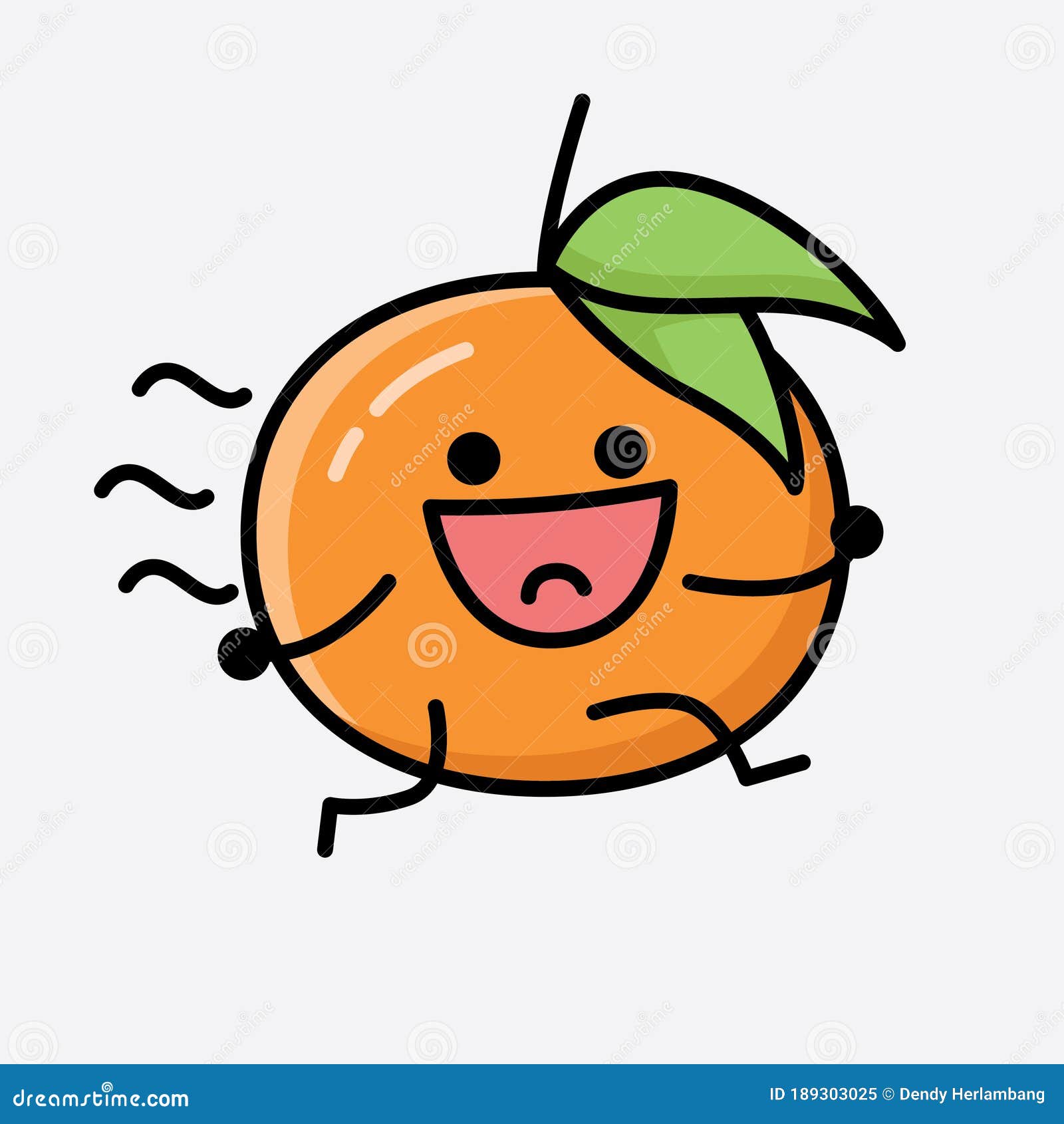 Cute Tangerine Fruit Mascot Vector Character Stock Vector ...