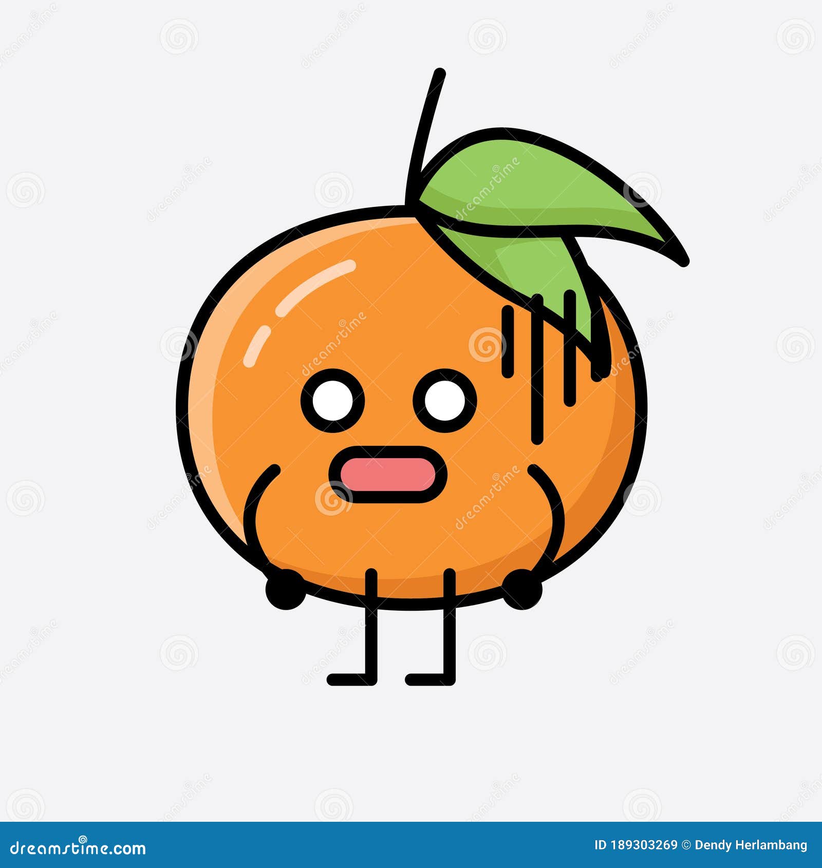 Cute Tangerine Fruit Mascot Vector Character Stock Vector ...