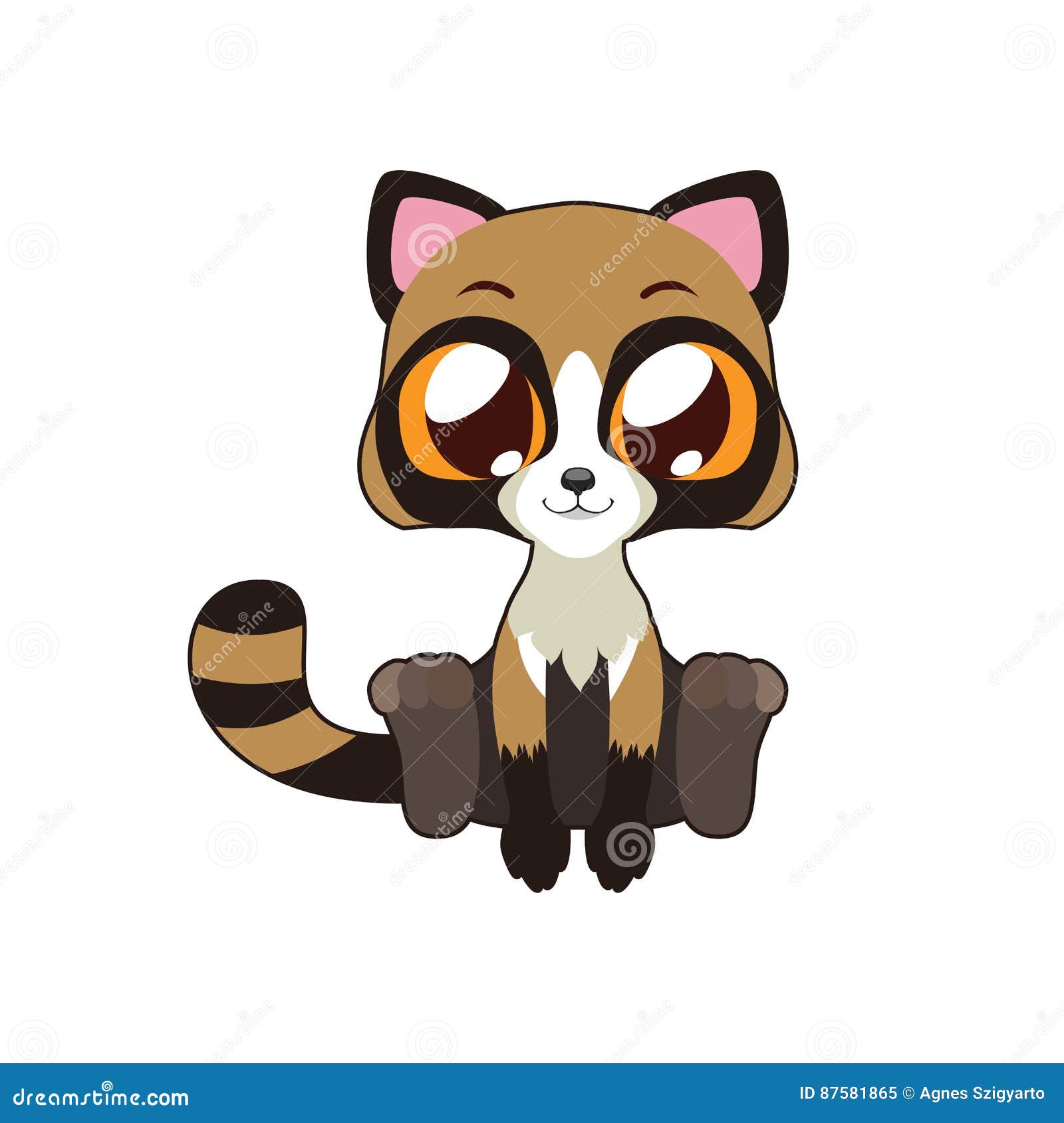Cute Tanuki Raccon Dog Vector Illustration Art Stock Vector ...