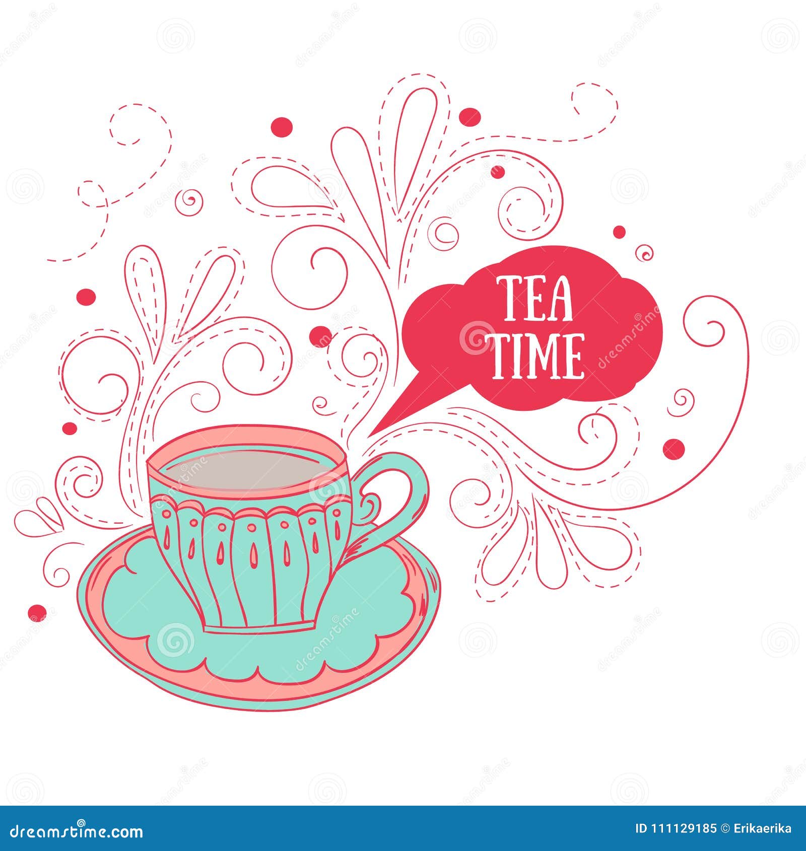 Cute tea cup stock vector. Illustration of delicious - 111129185