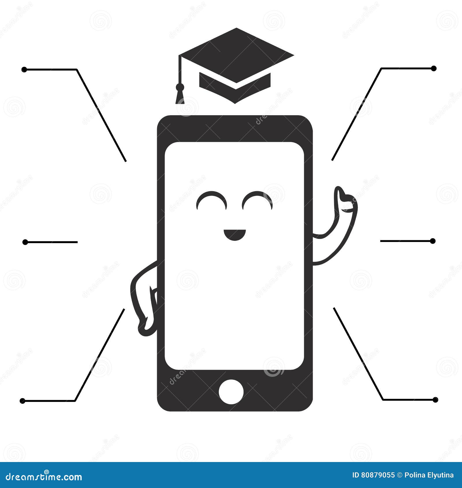 A cute teaching phone icon stock vector. Illustration of business ...