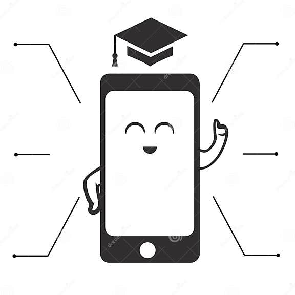 A cute teaching phone icon stock vector. Illustration of business ...