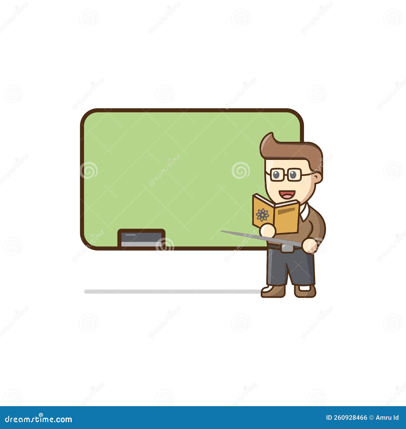 Cute Teaching Whiteboard in Classroom with Icon, Illustration Stock ...