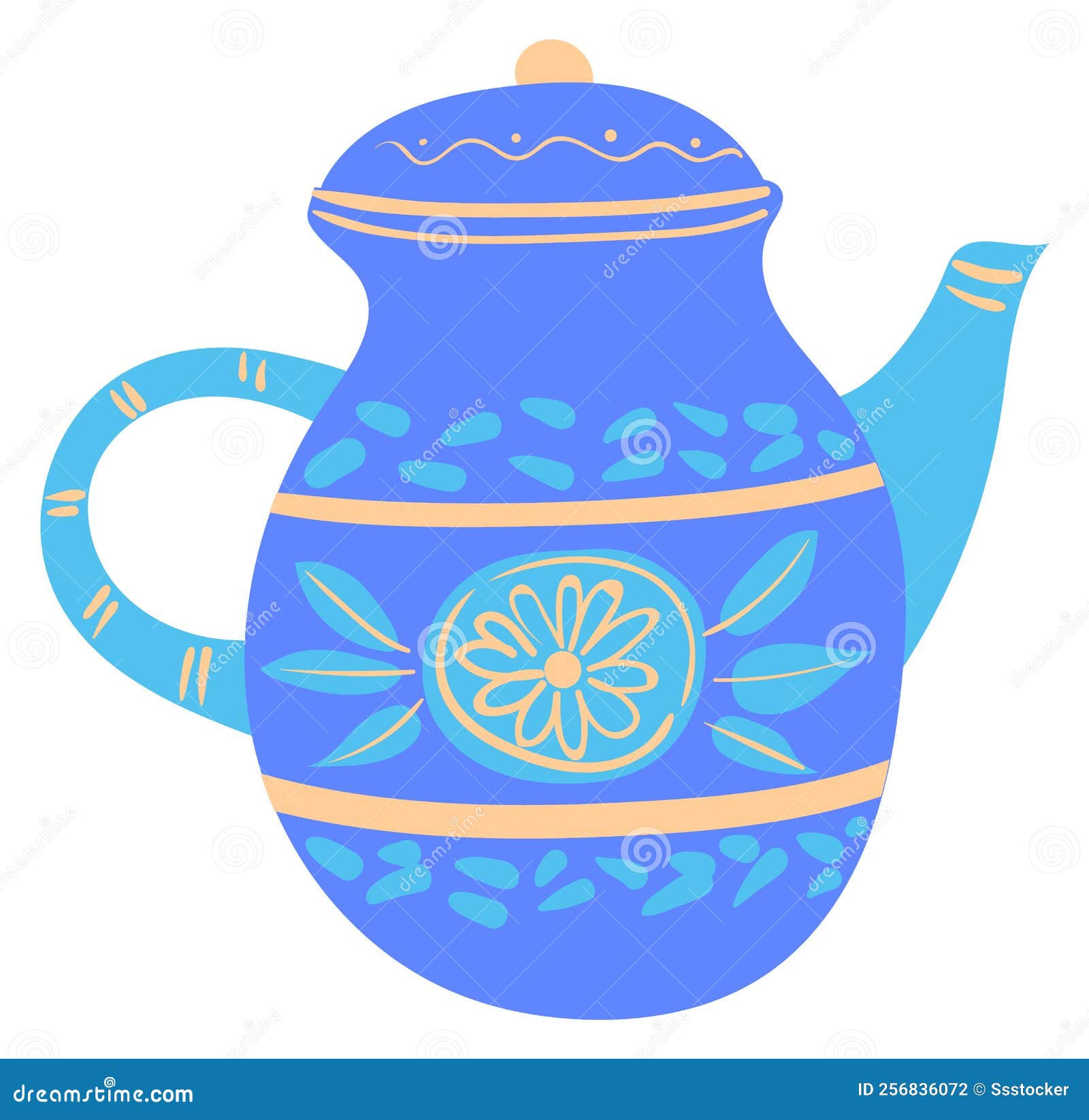 Cute Teapot Clipart Flat Cartoon Vector Illustration | CartoonDealer ...