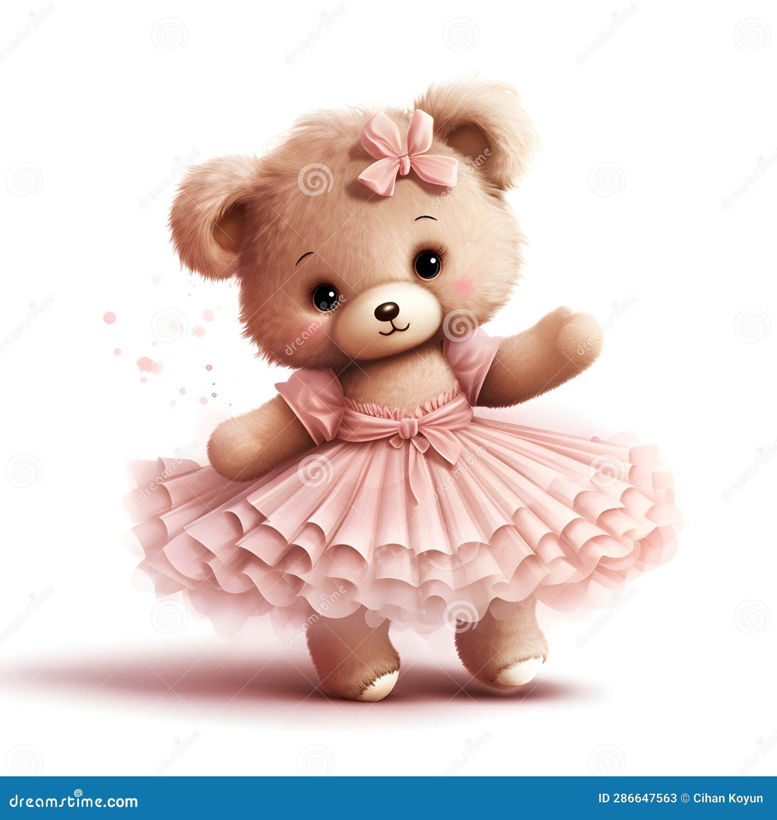 Cute teddy ballet scene stock illustration. Illustration of calligraphy ...