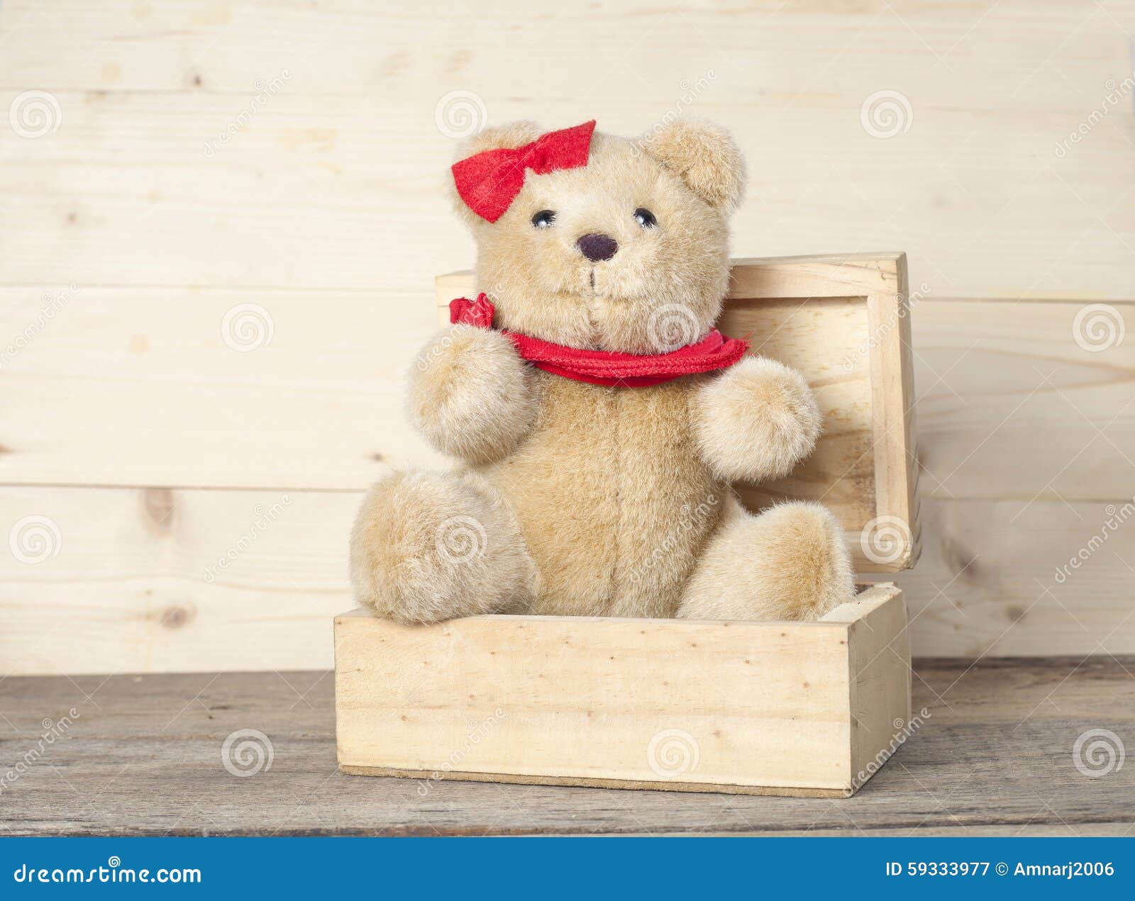 Cute teddy bear in box stock image. Image of gift, small - 59333977
