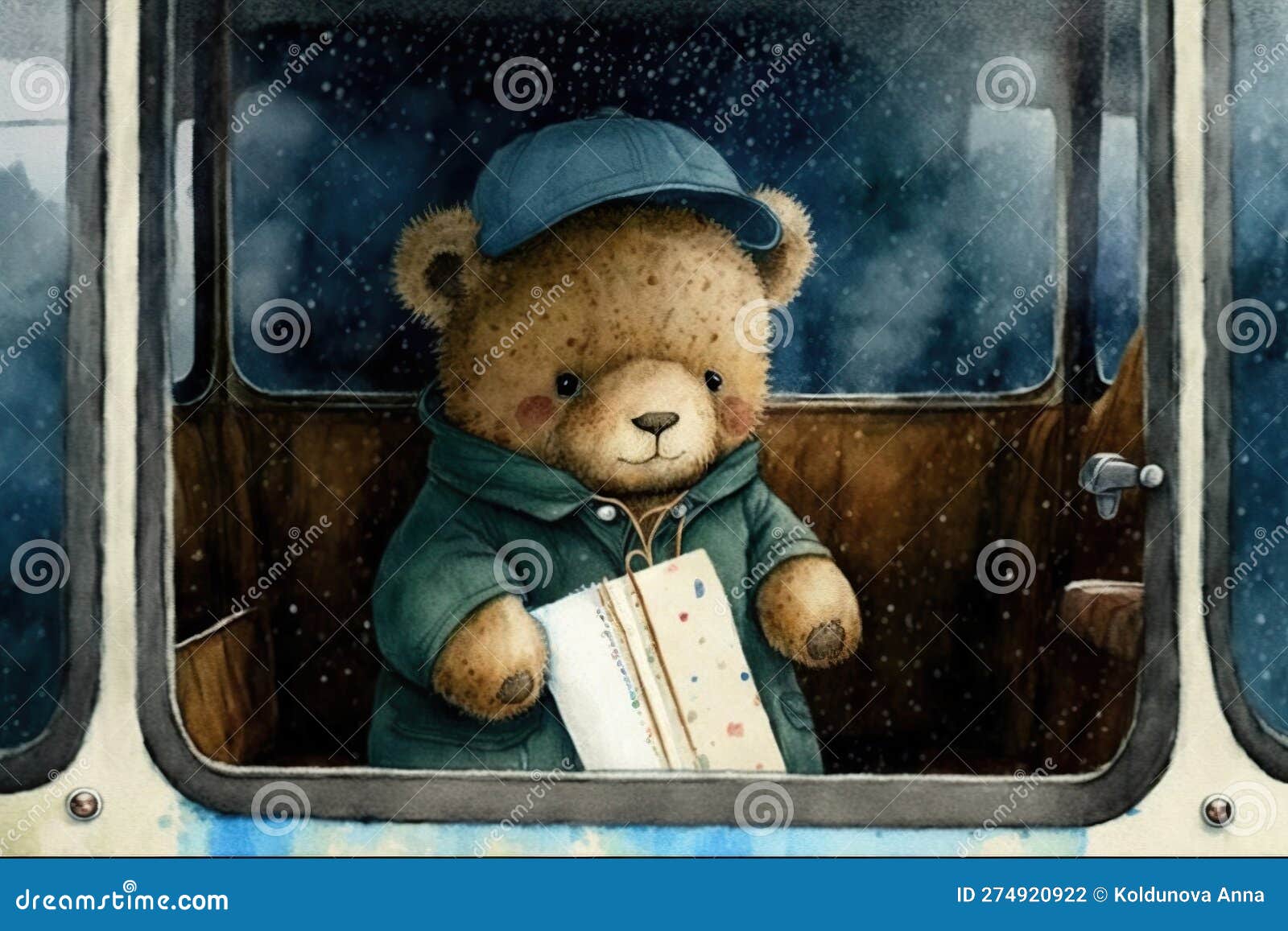Cute Teddy Bear is a Bus Driver Created with Generative AI Technology ...