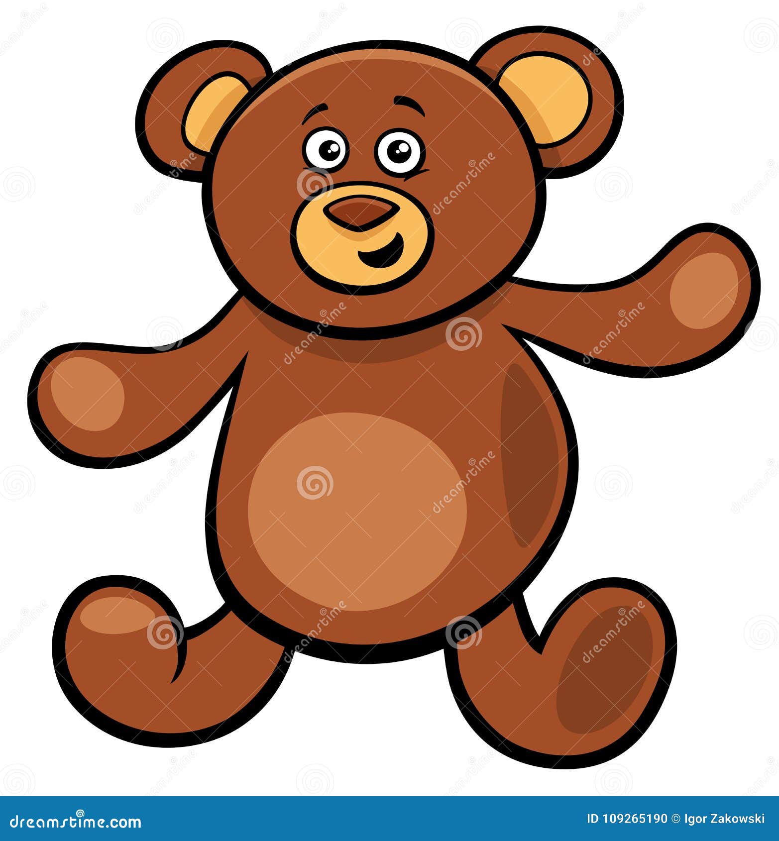 Cute Teddy Bear Cartoon Toy Character Stock Vector - Illustration of ...