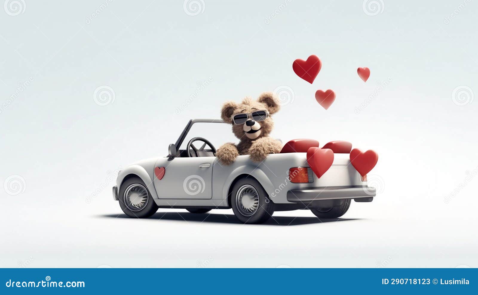 A Cute Teddy Bear Driving a Car. Stock Illustration - Illustration of ...