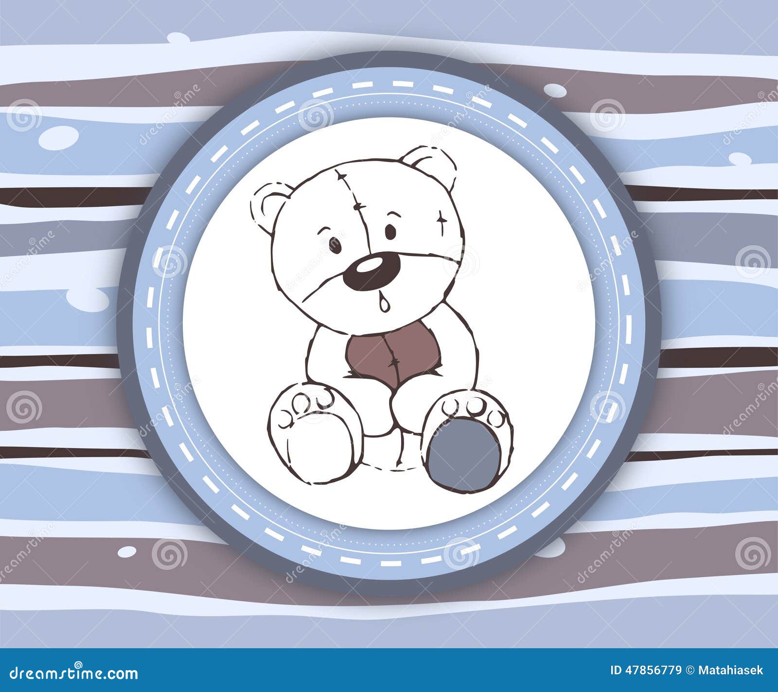 Bear Label Template Consisting Of Forest Background Vector Illustration ...