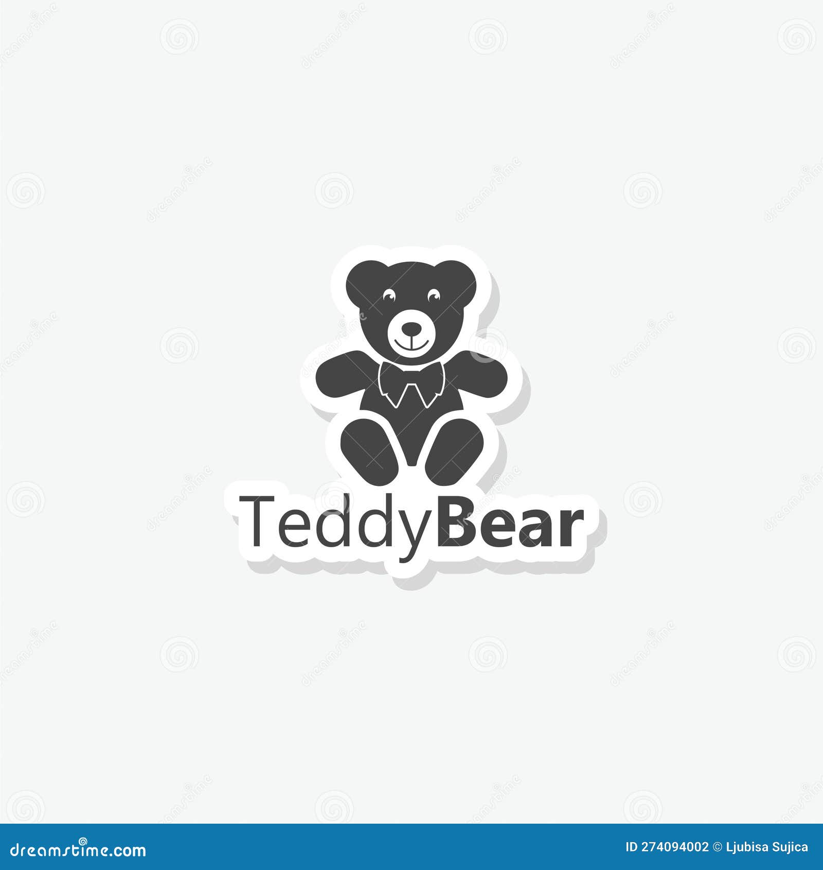 Cute Teddy Bear Logo Sticker Icon Stock Vector - Illustration of design ...