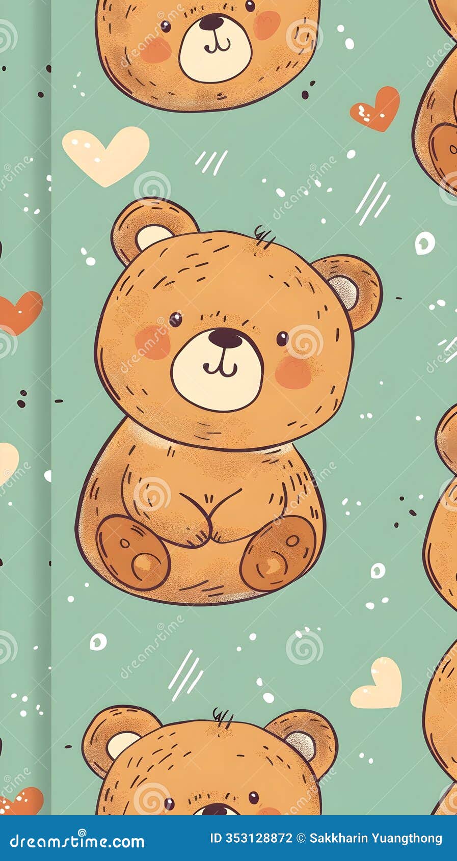 Cute Teddy Bear Pattern Background for Design Projects Stock ...