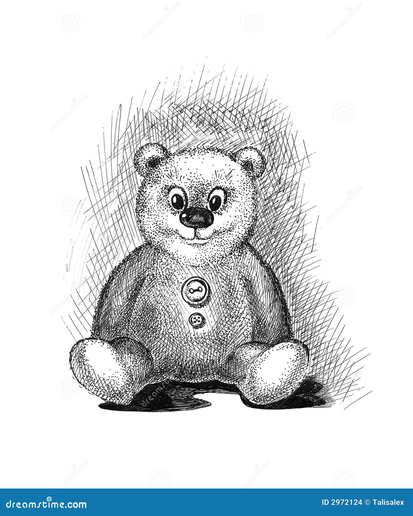 Cute teddy bear sketch stock illustration. Image of friend - 2972124