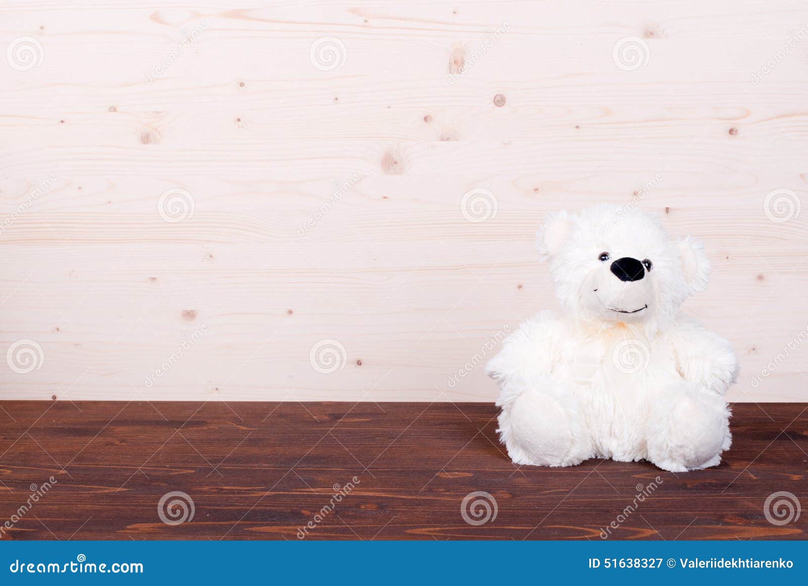 Cute Teddy Bear Toy on the Board Top View Stock Image - Image of bear ...