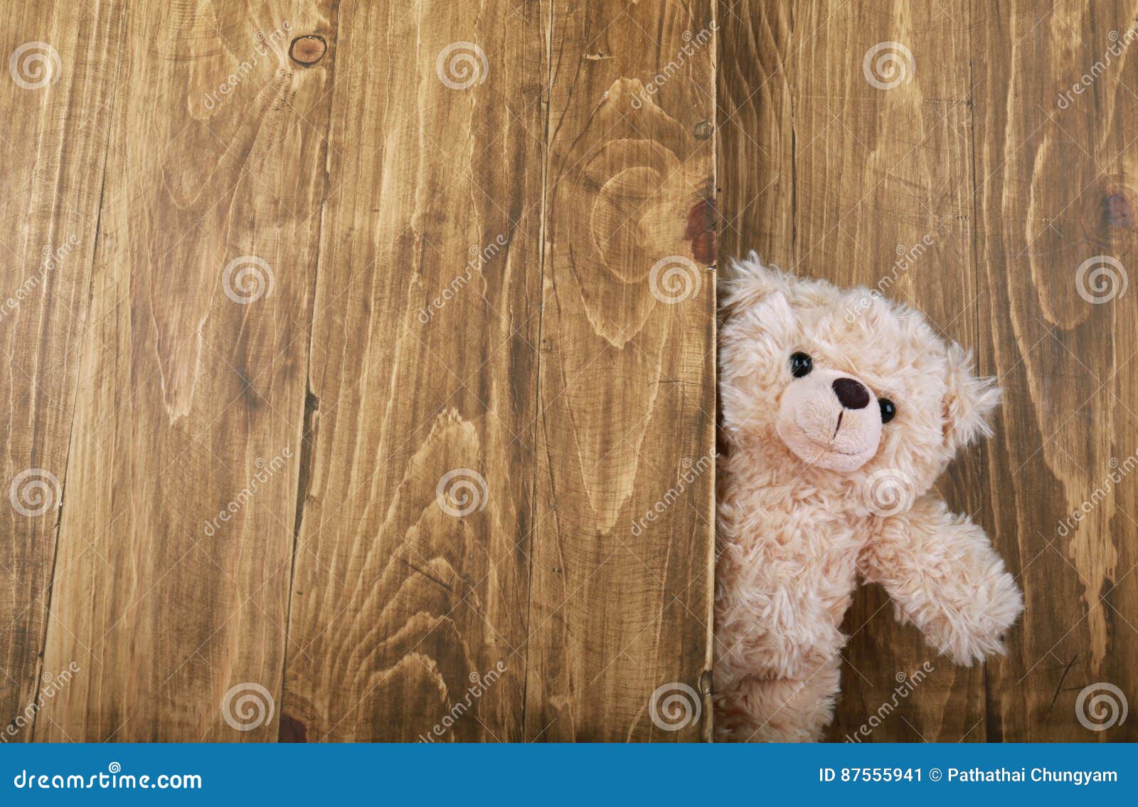 Cute Teddy Bears with Old Wood Background Stock Image - Image of pley ...