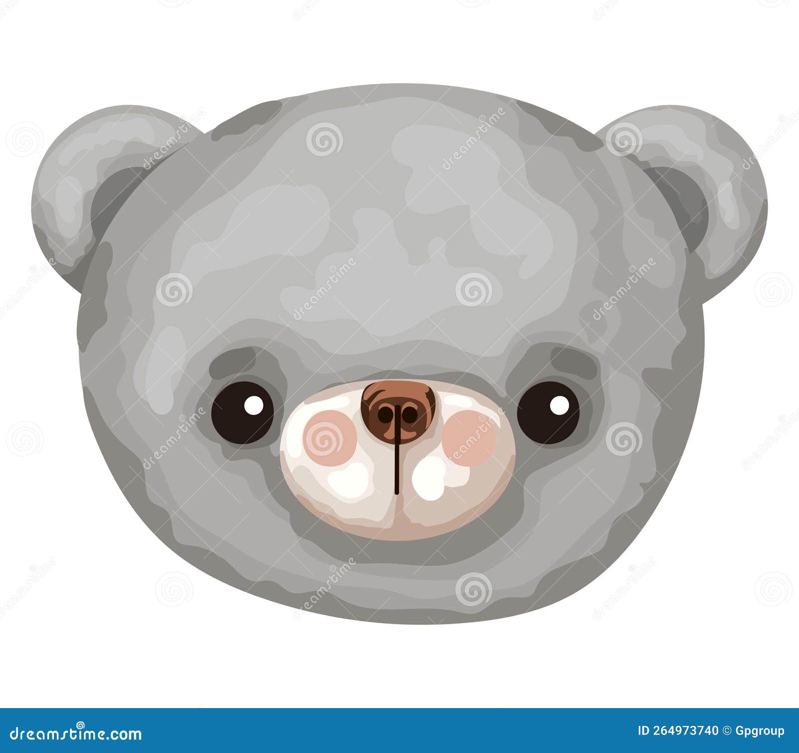 Cute teddy face stock vector. Illustration of face, species - 264973740