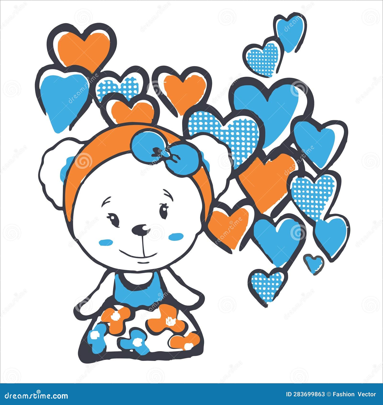 Cute Teddy Print Vector Art Stock Vector - Illustration of cartoon ...