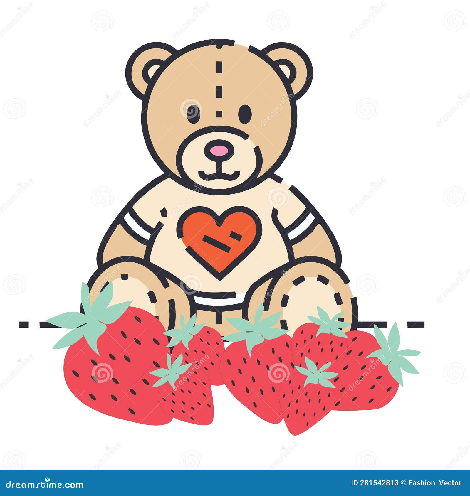 Cute teddy print vector stock vector. Illustration of future - 281542813