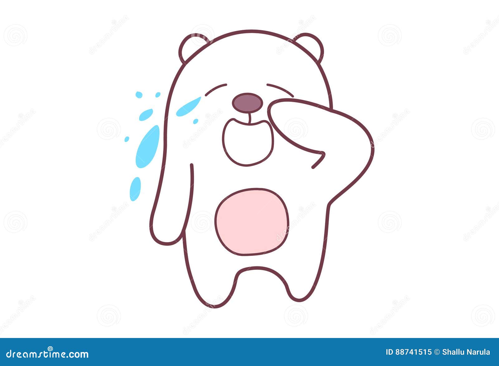 Dog Sticker, Crying Emotion. Samoyed Dog Crying. Upset Emoticon Crying ...
