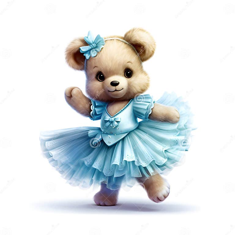 Cute teddy tutu pose stock illustration. Illustration of single - 286602636