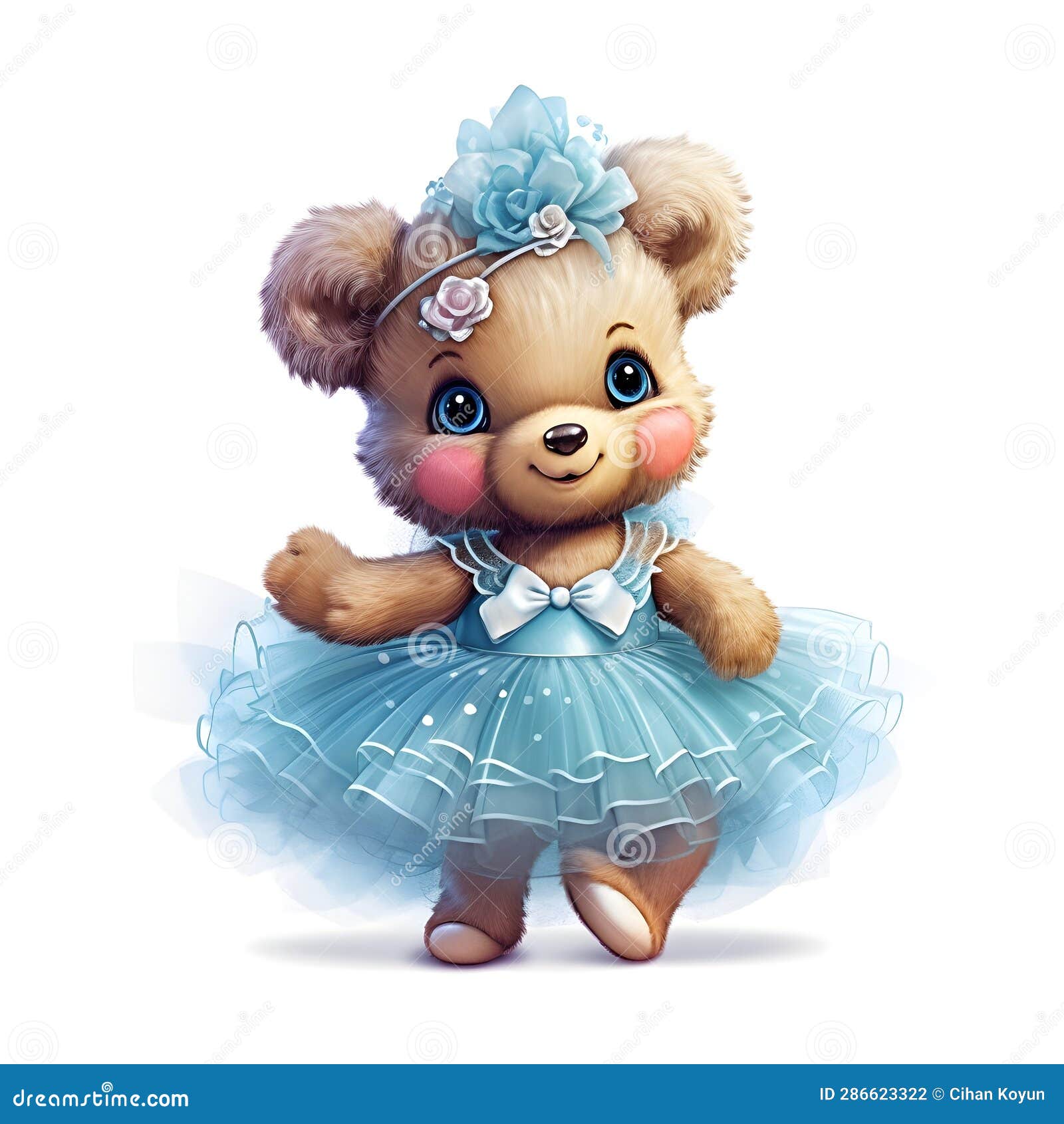 Cute teddy tutu pose stock illustration. Illustration of apparel ...