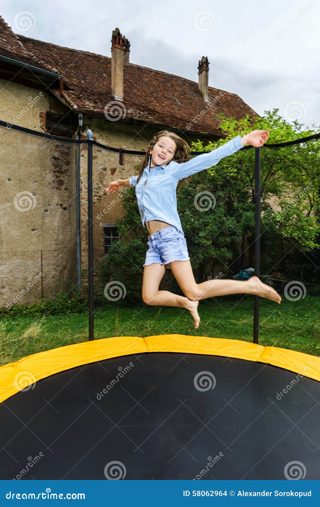 Cute Teenage Girl Jumping On Trampoline Royalty-Free Stock Image ... Cute Teenage Girl Jumping On Trampoline Royalty-Free Stock Image ...