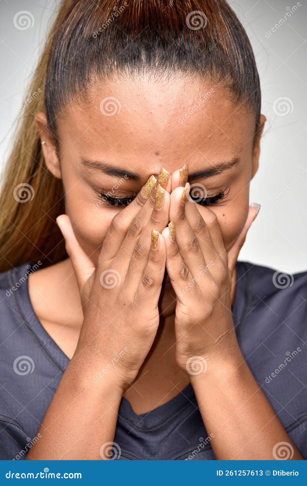 A Cute Teenager Crying stock image. Image of youth, sadness - 261257613