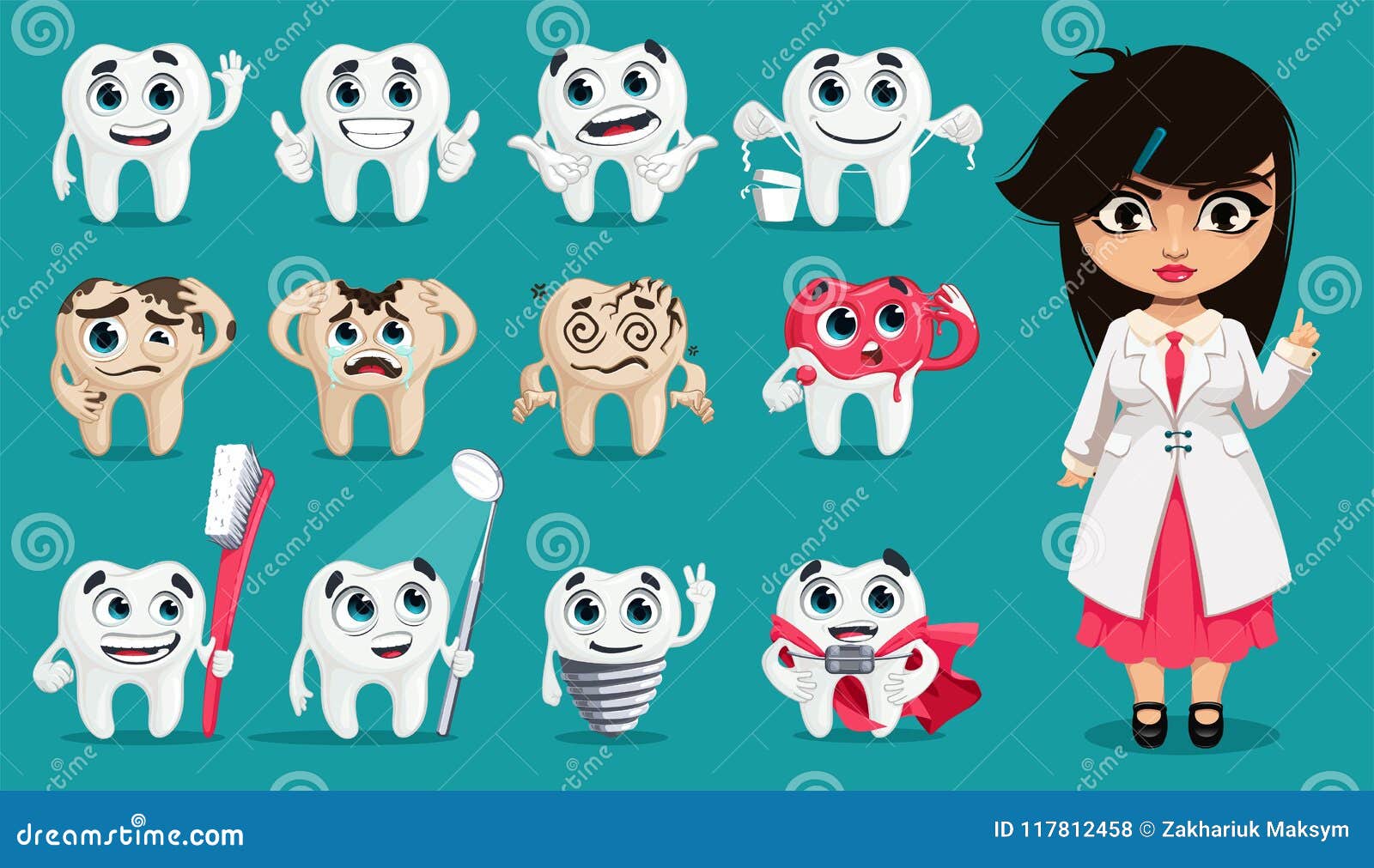 Cute Teeth Shame Vector Character Design | CartoonDealer.com #83971523