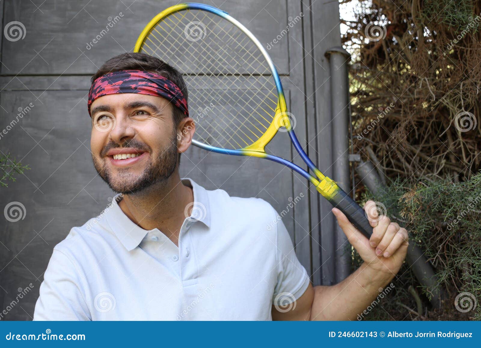 Cute Tennis Player with a Cool Look Stock Image - Image of macho ...